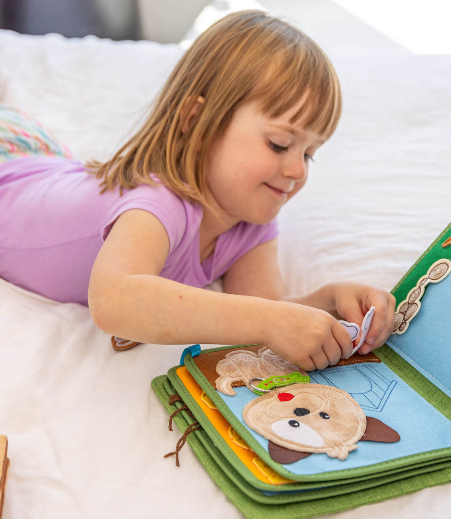 My First Book Busy Farm – Montessori Fabric Busy Book