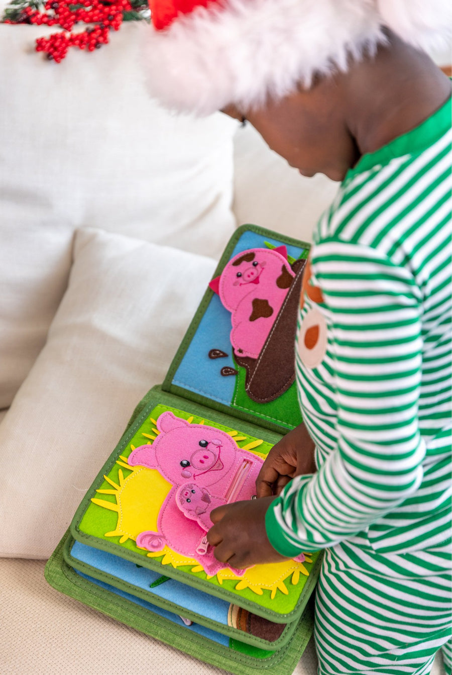 My First Book Busy Farm – Montessori Fabric Busy Book