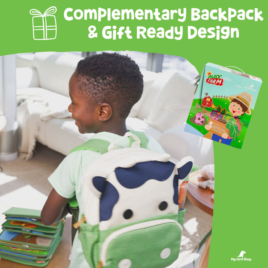 My First Book Busy Farm – Montessori Fabric Busy Book